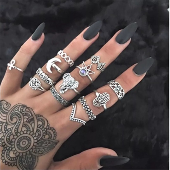 Jewelry | 13 Pc Boho Stacking Rings | Poshmark